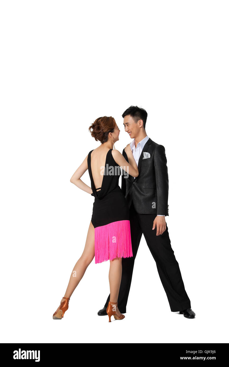Studio shot young man dancing Stock Photo - Alamy
