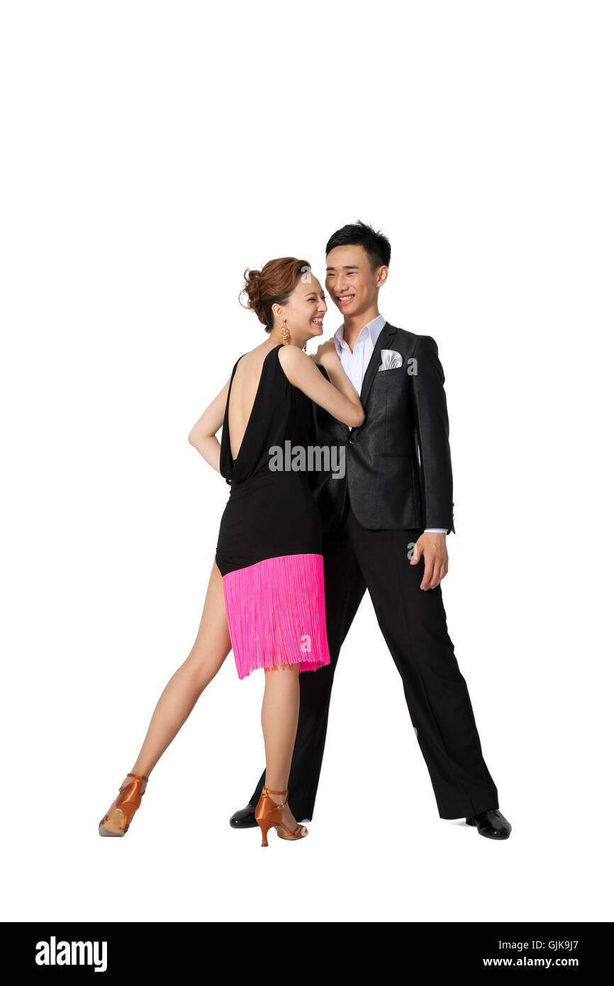 Studio shot young man dancing Stock Photo - Alamy