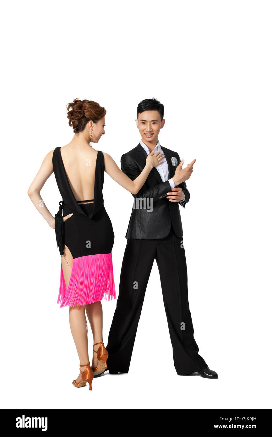 Studio shot young man dancing Stock Photo - Alamy