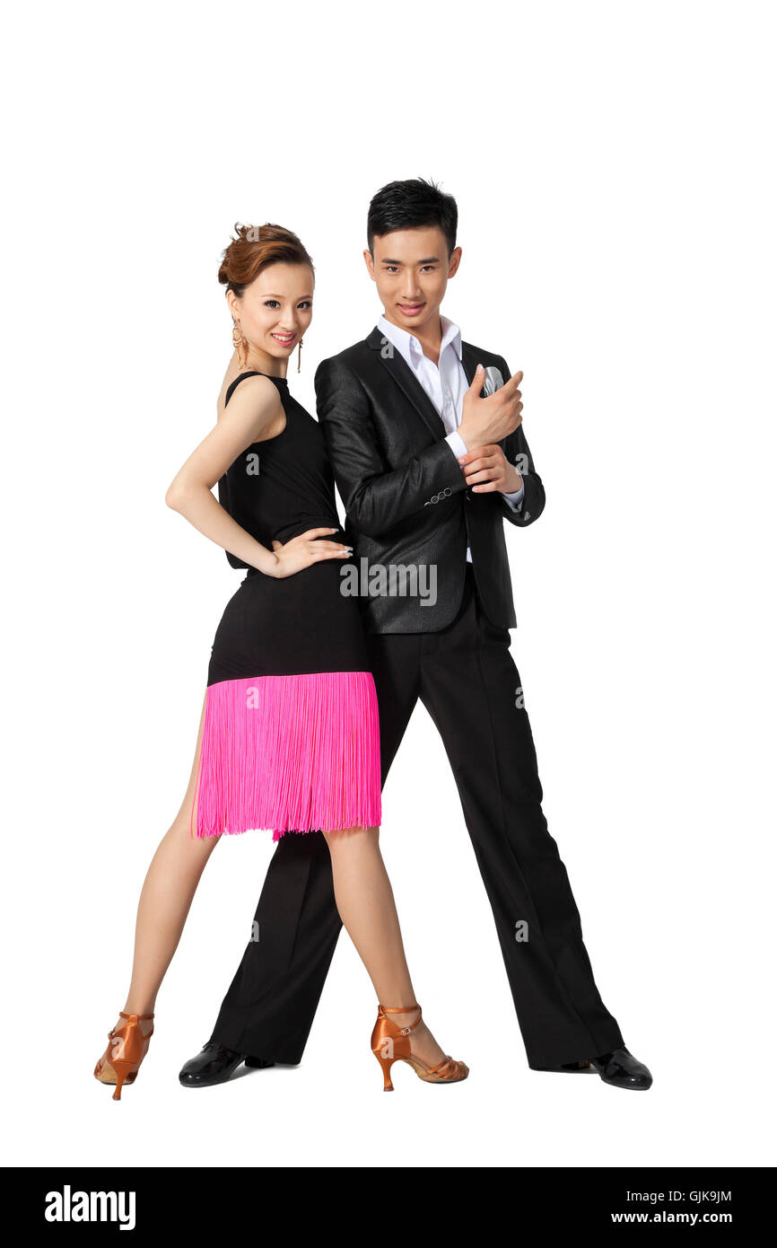 Studio shot young man dancing Stock Photo - Alamy