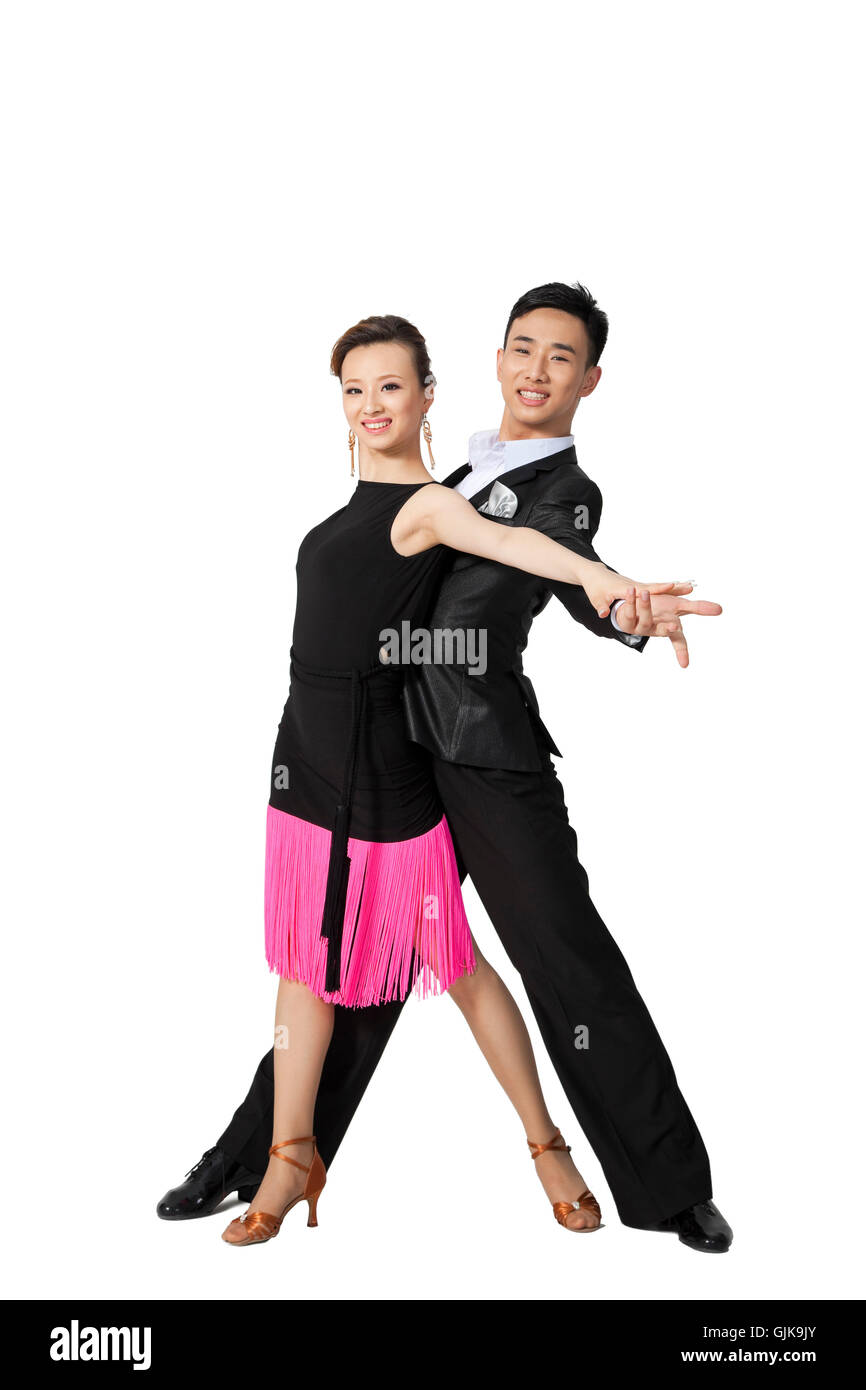 Studio shot young man dancing Stock Photo - Alamy