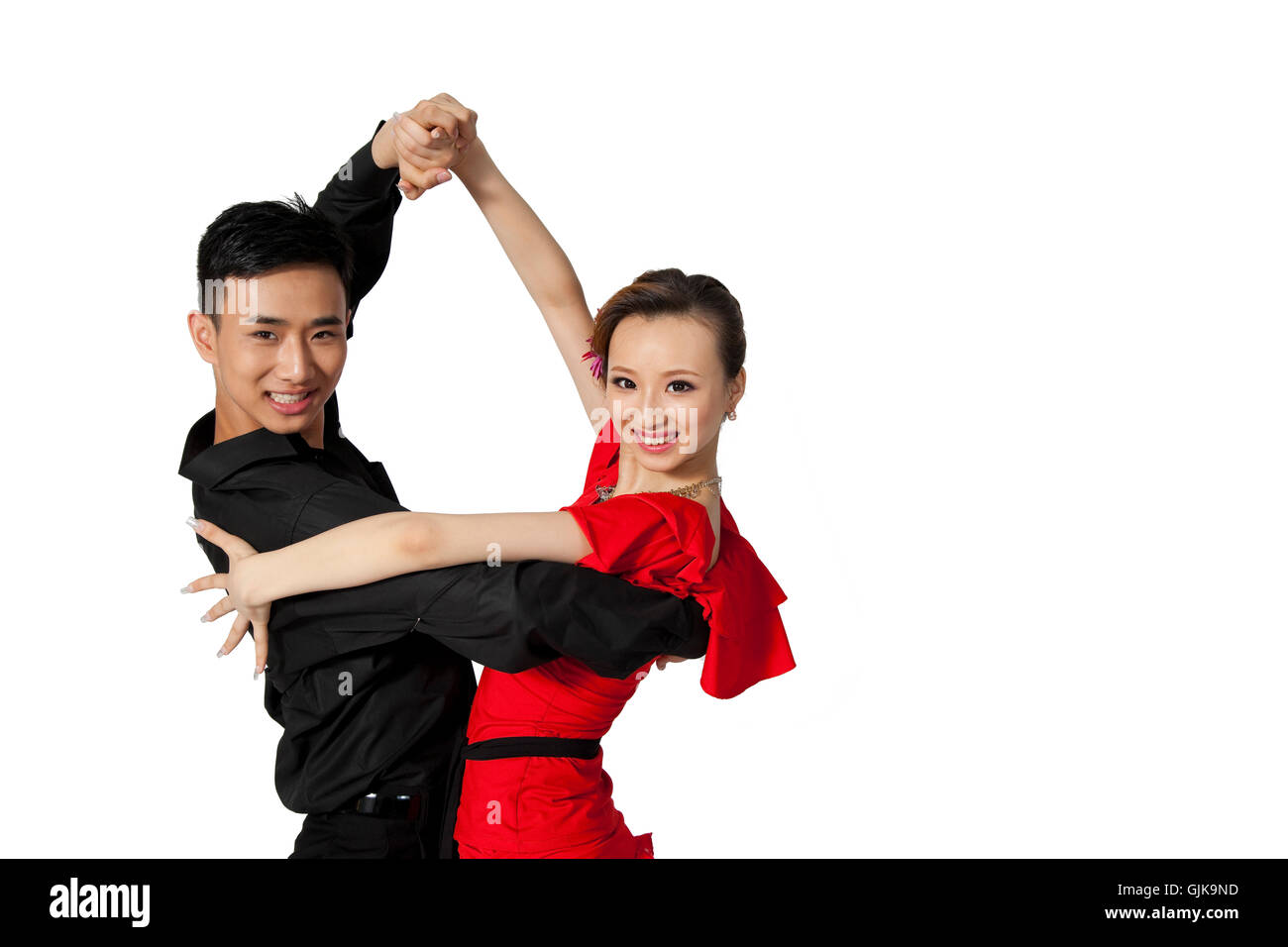 Studio shot young man dancing Stock Photo - Alamy
