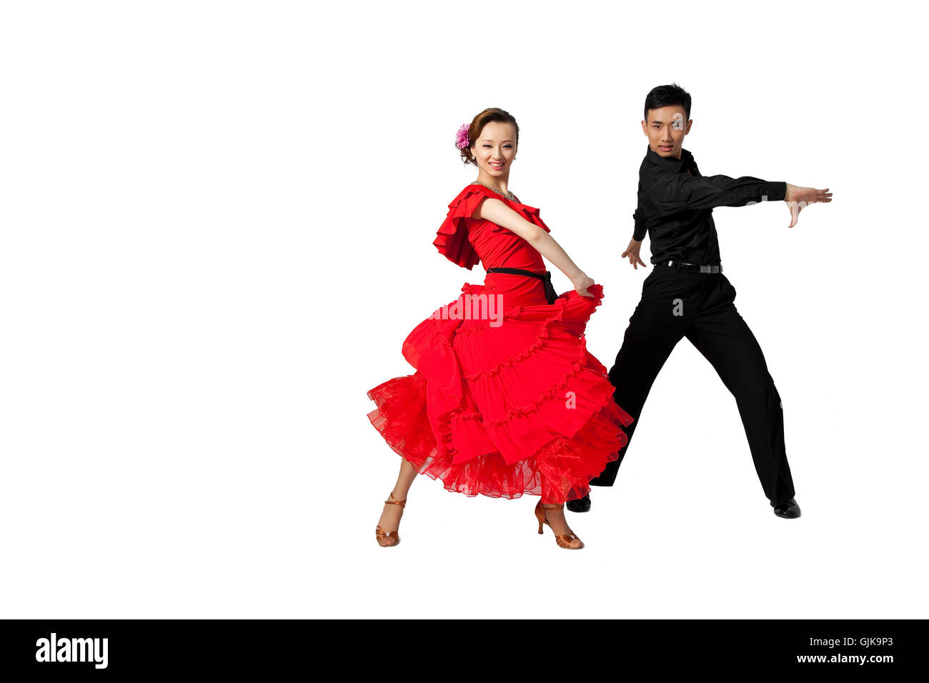 Studio shot young man dancing Stock Photo - Alamy