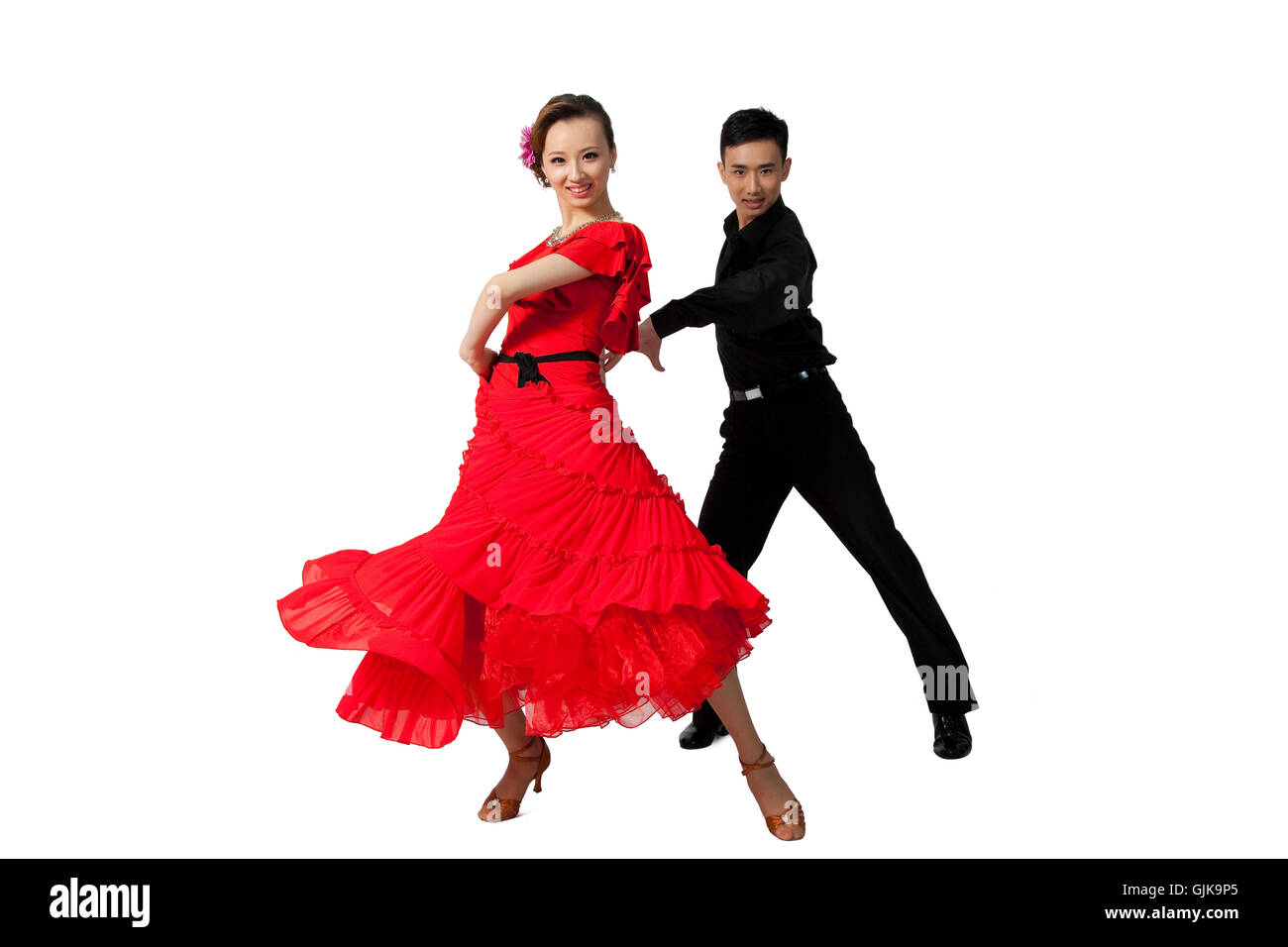 Studio shot young man dancing Stock Photo - Alamy