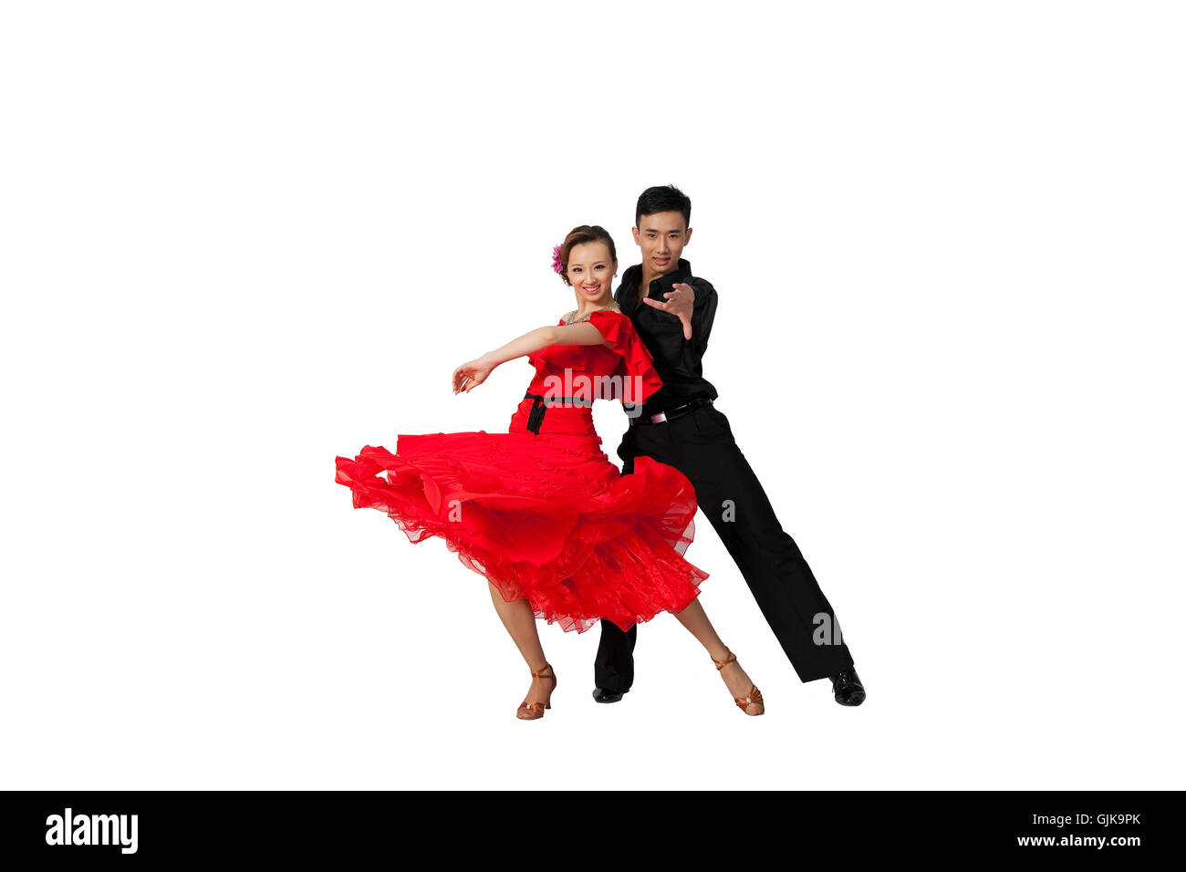 Studio shot young man dancing Stock Photo - Alamy