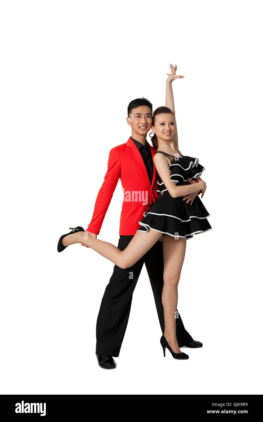 Studio shot young man dancing Stock Photo - Alamy
