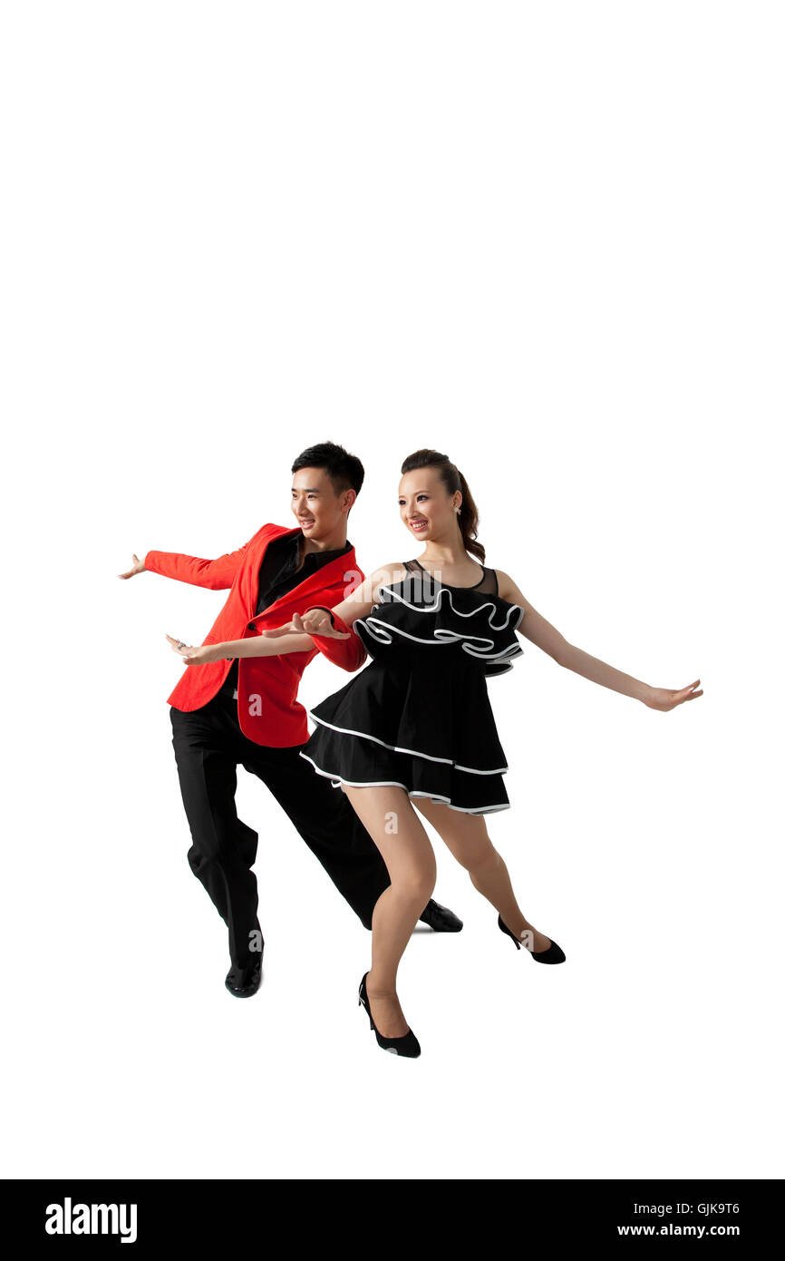 Studio shot young man dancing Stock Photo - Alamy