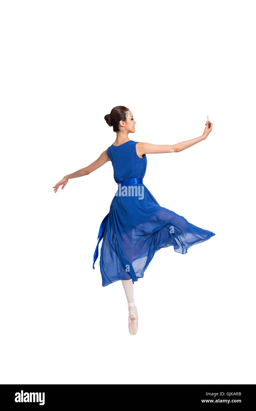 Back view young ballet dancer Cut Out Stock Images & Pictures - Alamy