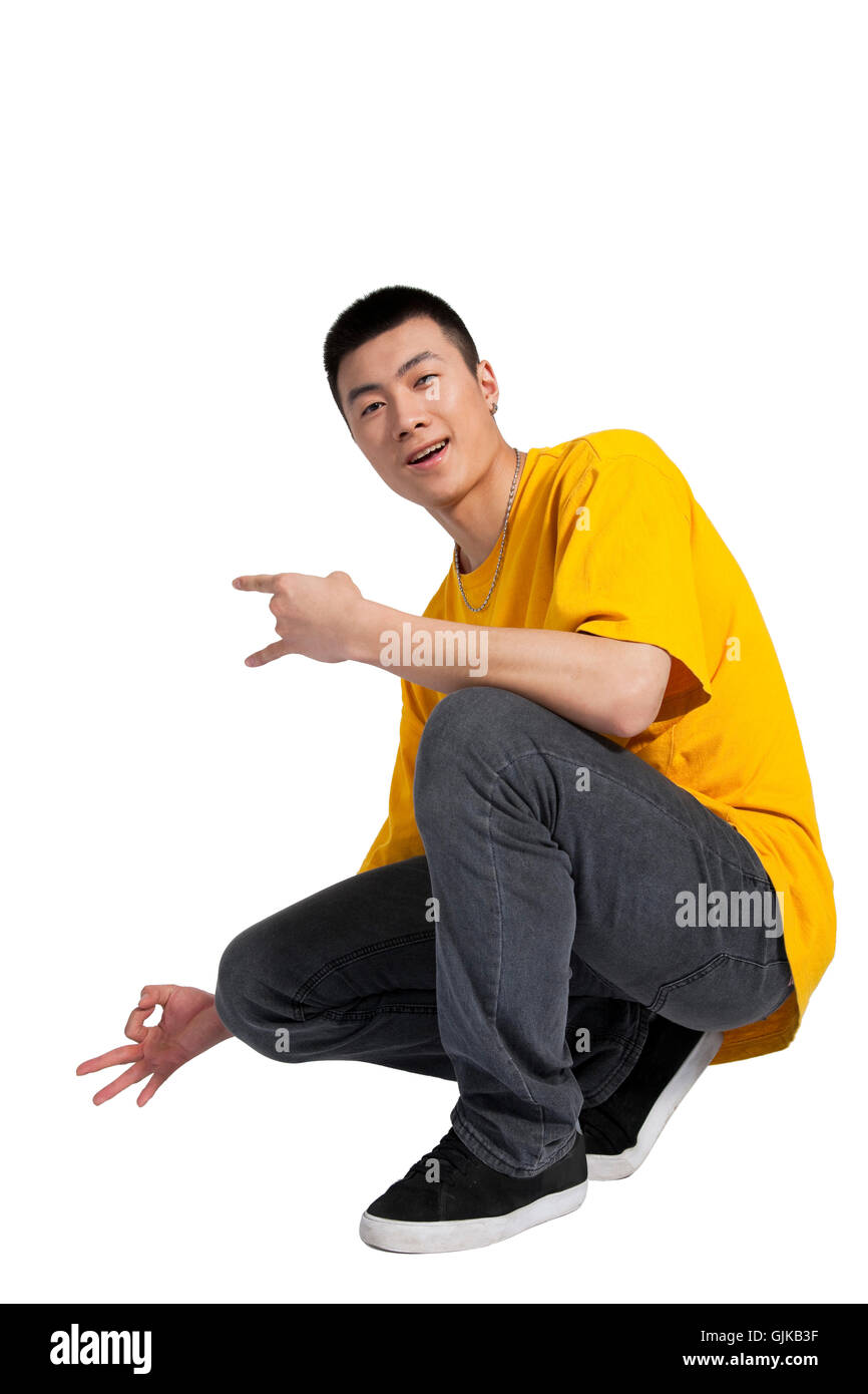 Studio shot Young man street dance Stock Photo - Alamy
