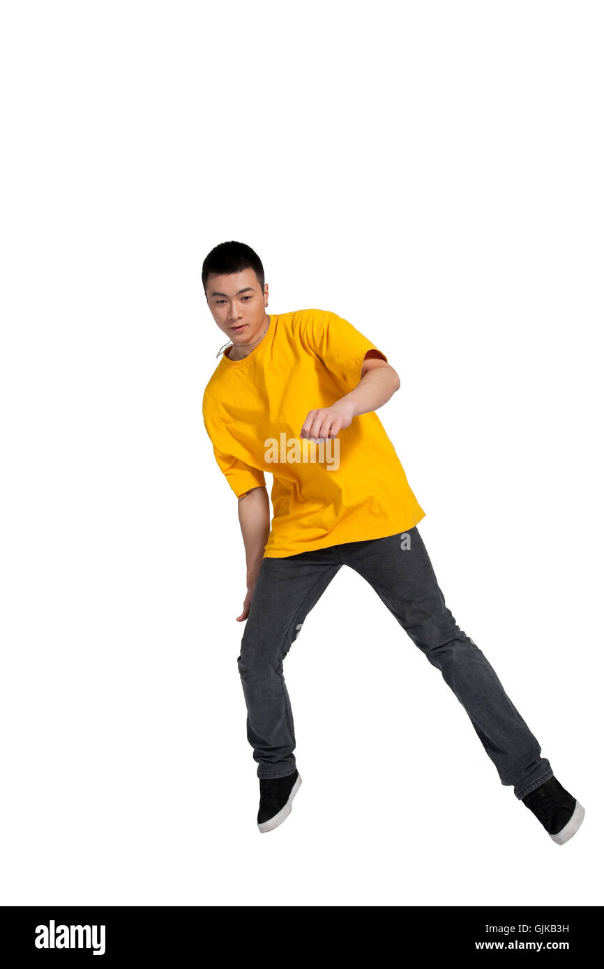 Studio shot Young man street dance Stock Photo - Alamy