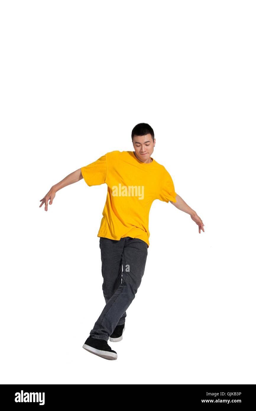 Studio shot Young man street dance Stock Photo - Alamy
