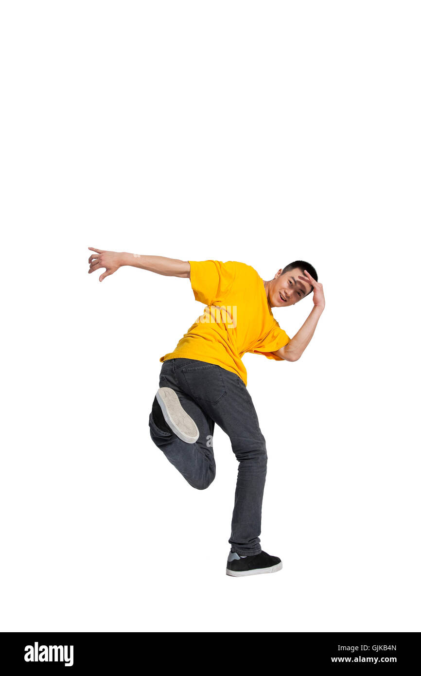 Studio shot Young man street dance Stock Photo - Alamy
