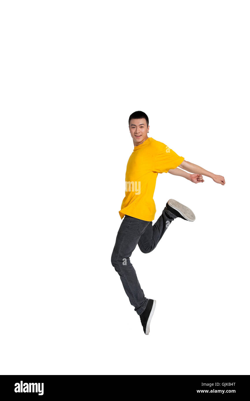 Studio shot Young man street dance Stock Photo - Alamy