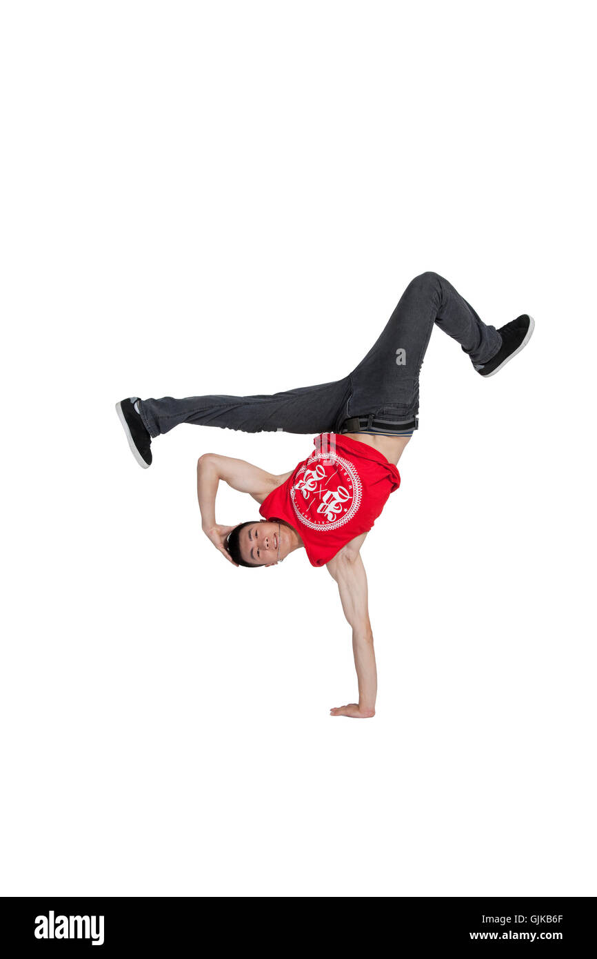 Studio shot Young man street dance Stock Photo - Alamy