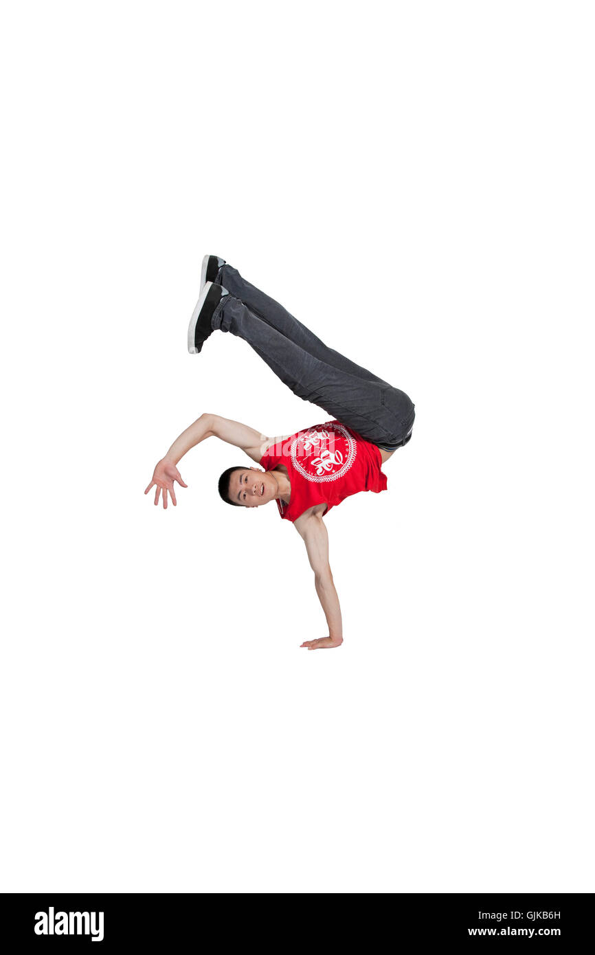 Studio shot Young man street dance Stock Photo - Alamy