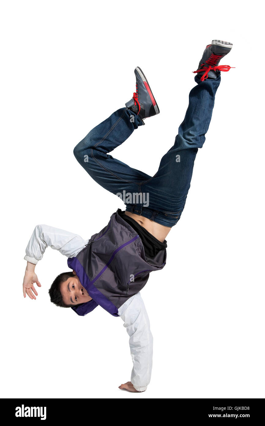 Studio shot Young man street dance Stock Photo - Alamy