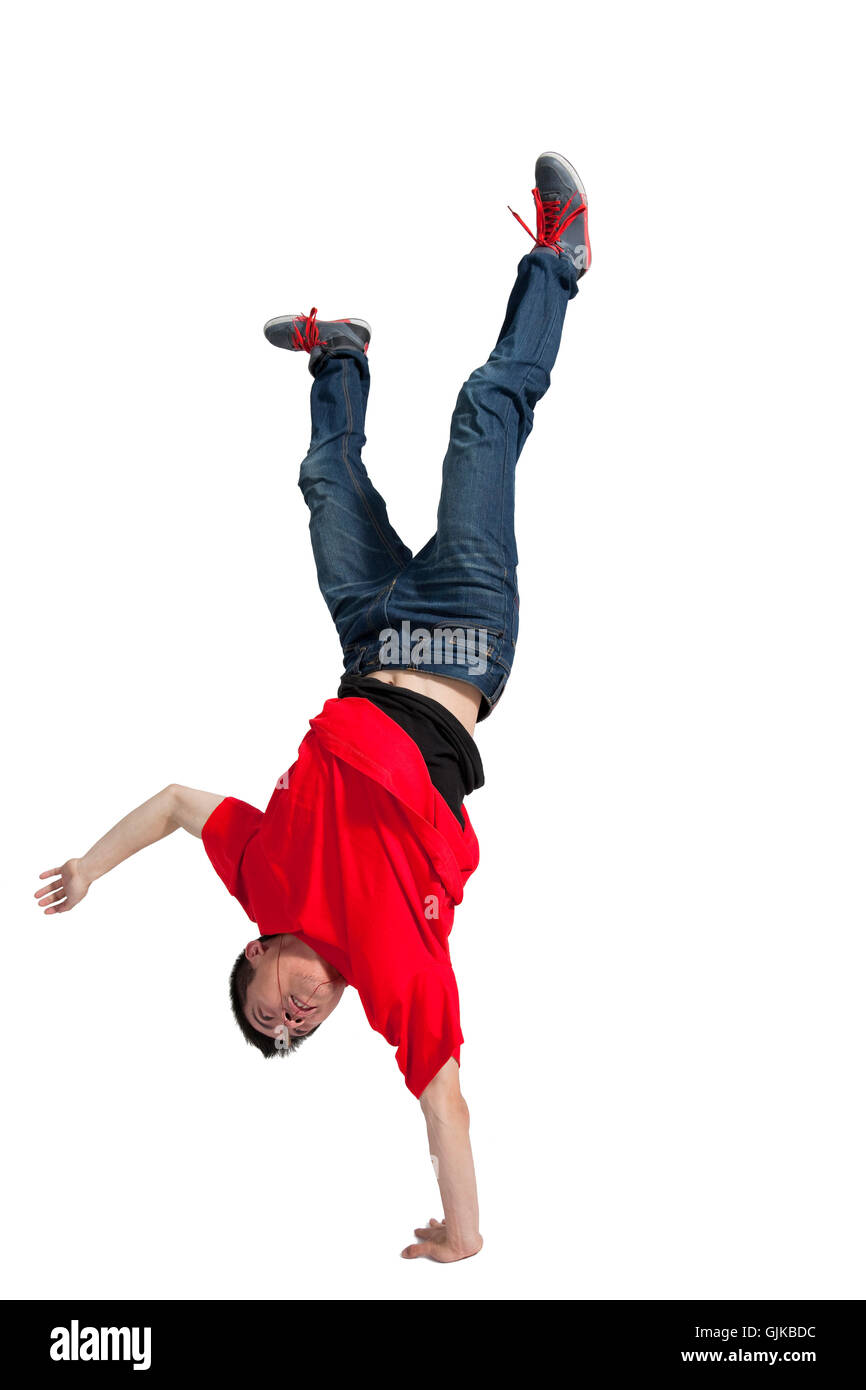 Studio shot Young man street dance Stock Photo - Alamy