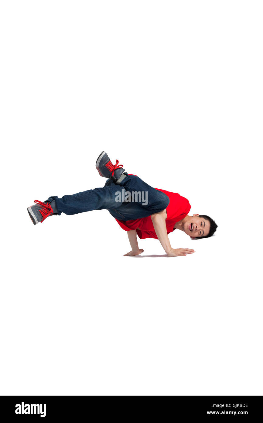 Studio shot Young man street dance Stock Photo - Alamy