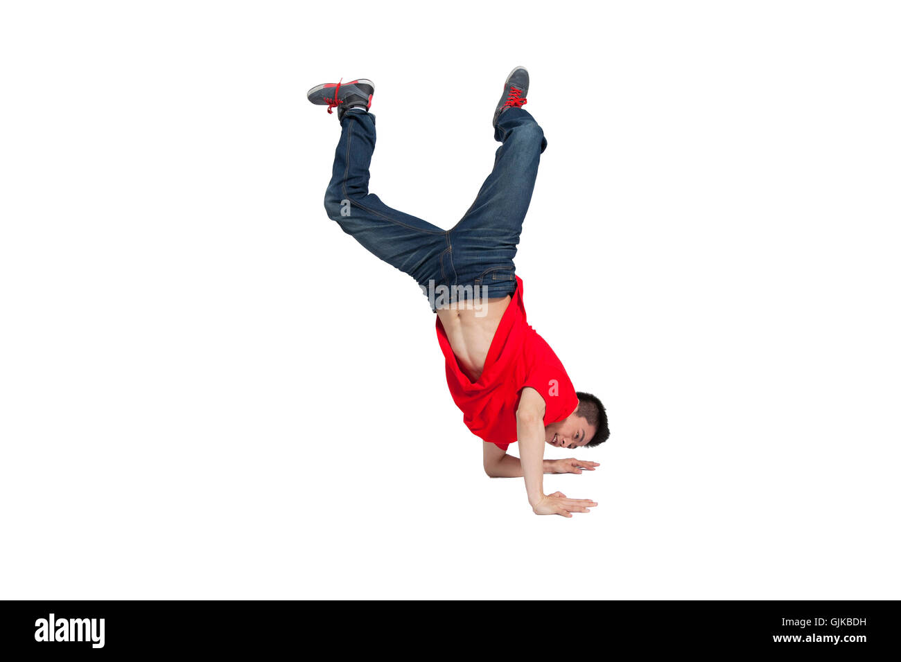 Studio shot Young man street dance Stock Photo - Alamy