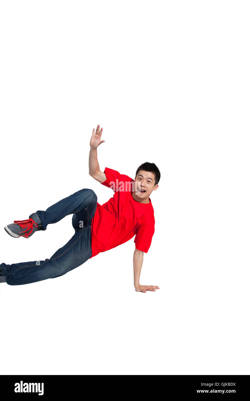 Studio shot Young man street dance Stock Photo - Alamy