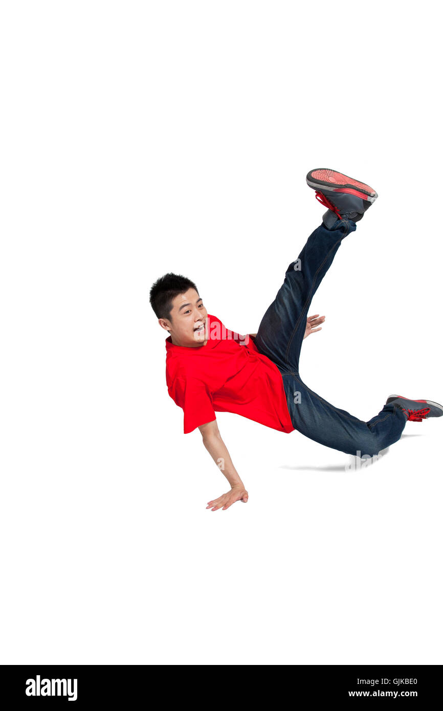Studio shot Young man street dance Stock Photo - Alamy