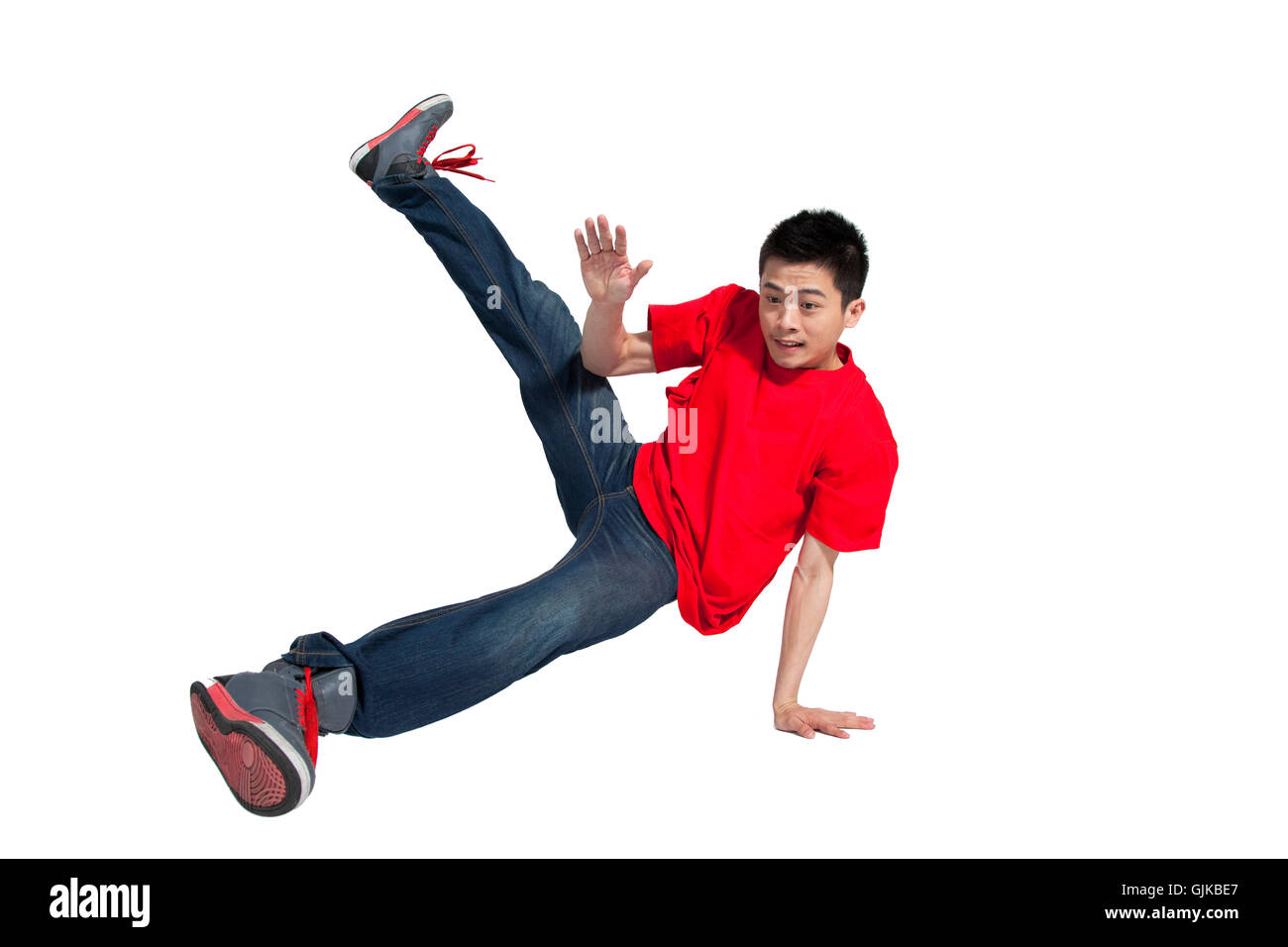 Studio shot Young man street dance Stock Photo - Alamy