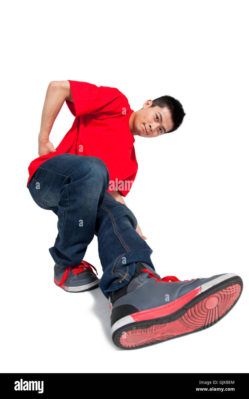 Studio shot Young man street dance Stock Photo - Alamy