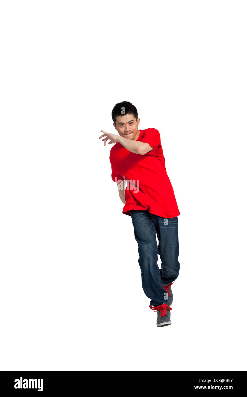 Studio shot Young man street dance Stock Photo - Alamy