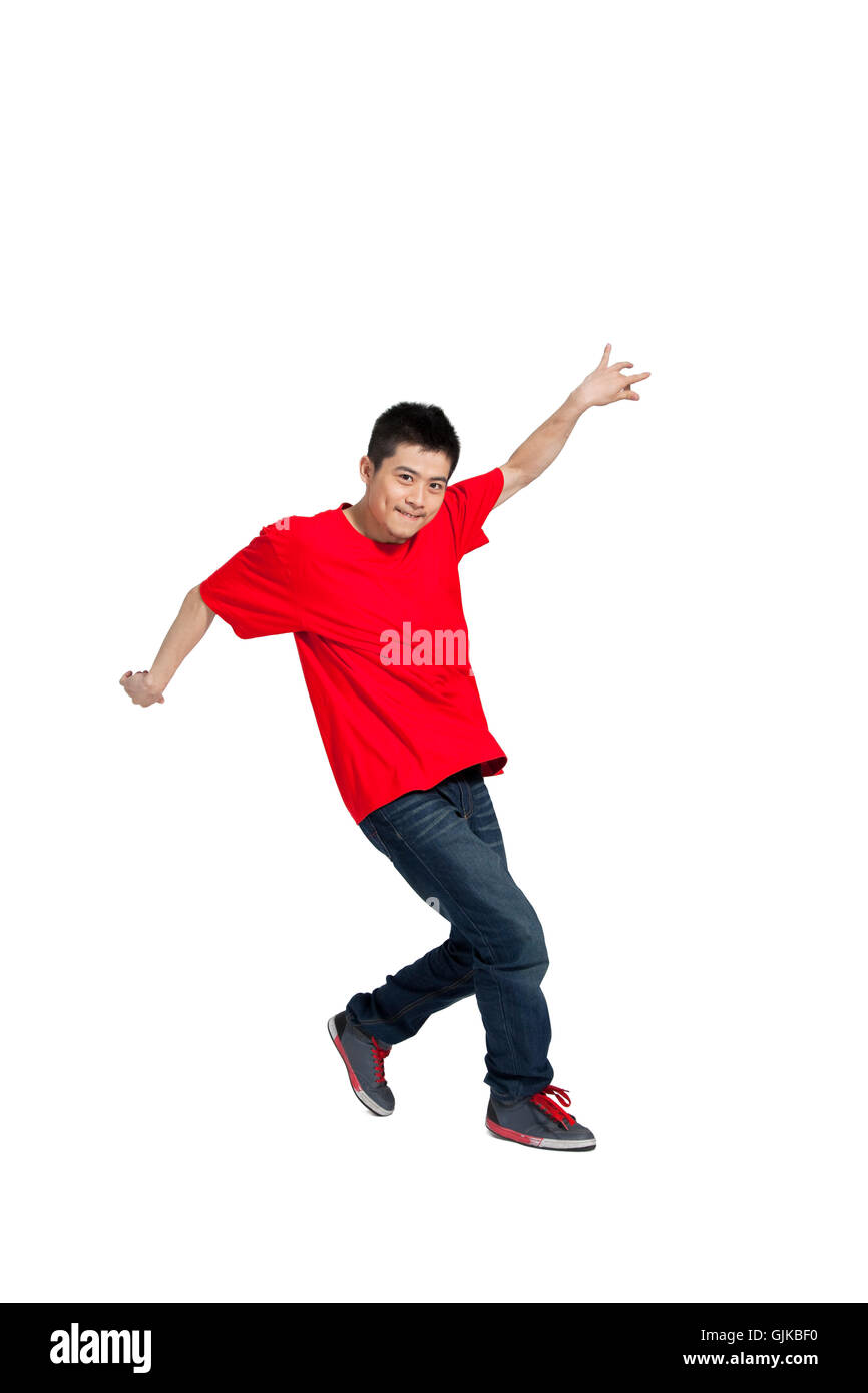 Studio shot Young man street dance Stock Photo - Alamy