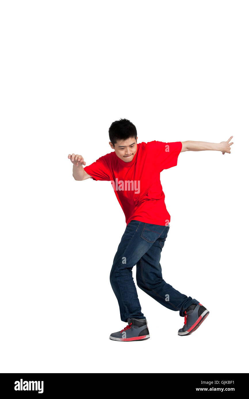 Studio shot Young man street dance Stock Photo - Alamy