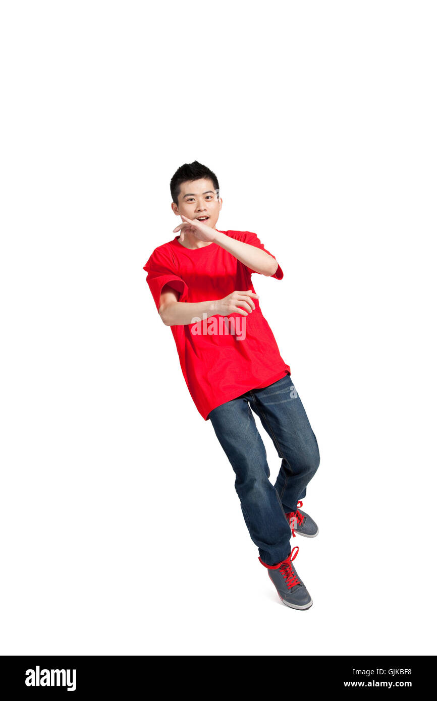 Studio shot Young man street dance Stock Photo - Alamy