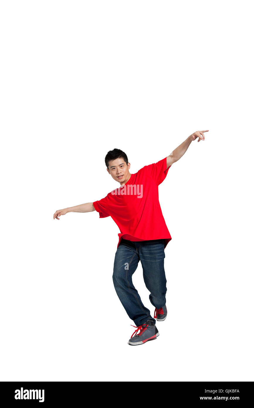 Studio shot Young man street dance Stock Photo - Alamy