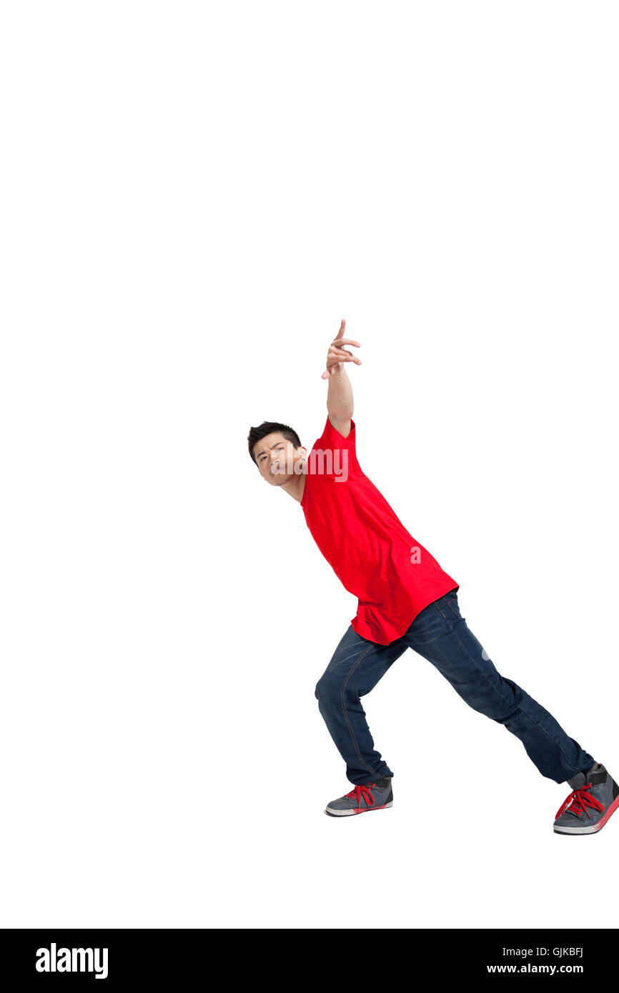 Studio shot Young man street dance Stock Photo - Alamy