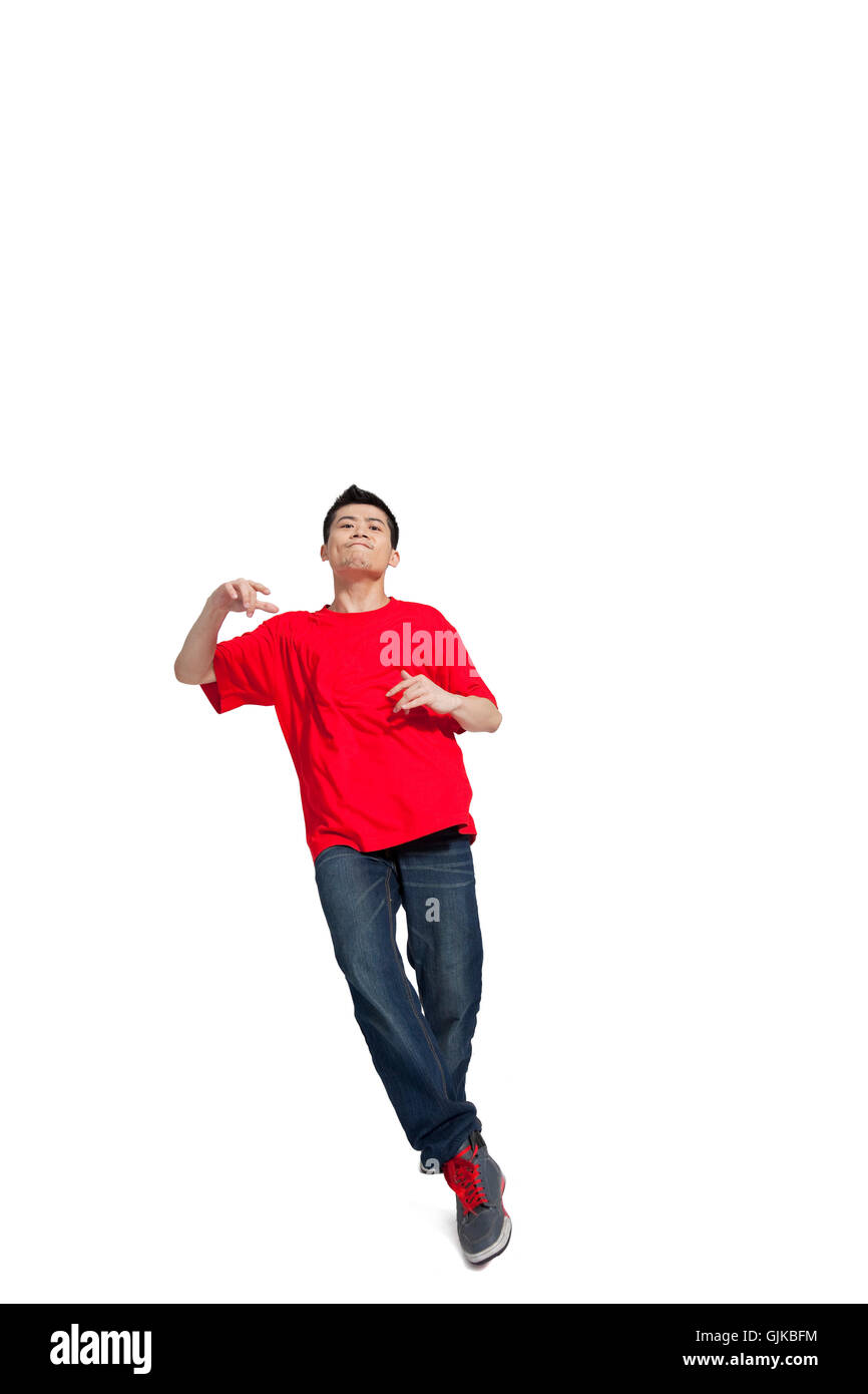 Studio shot Young man street dance Stock Photo - Alamy