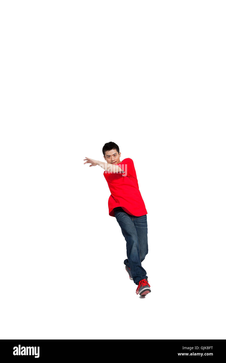 Studio shot Young man street dance Stock Photo - Alamy