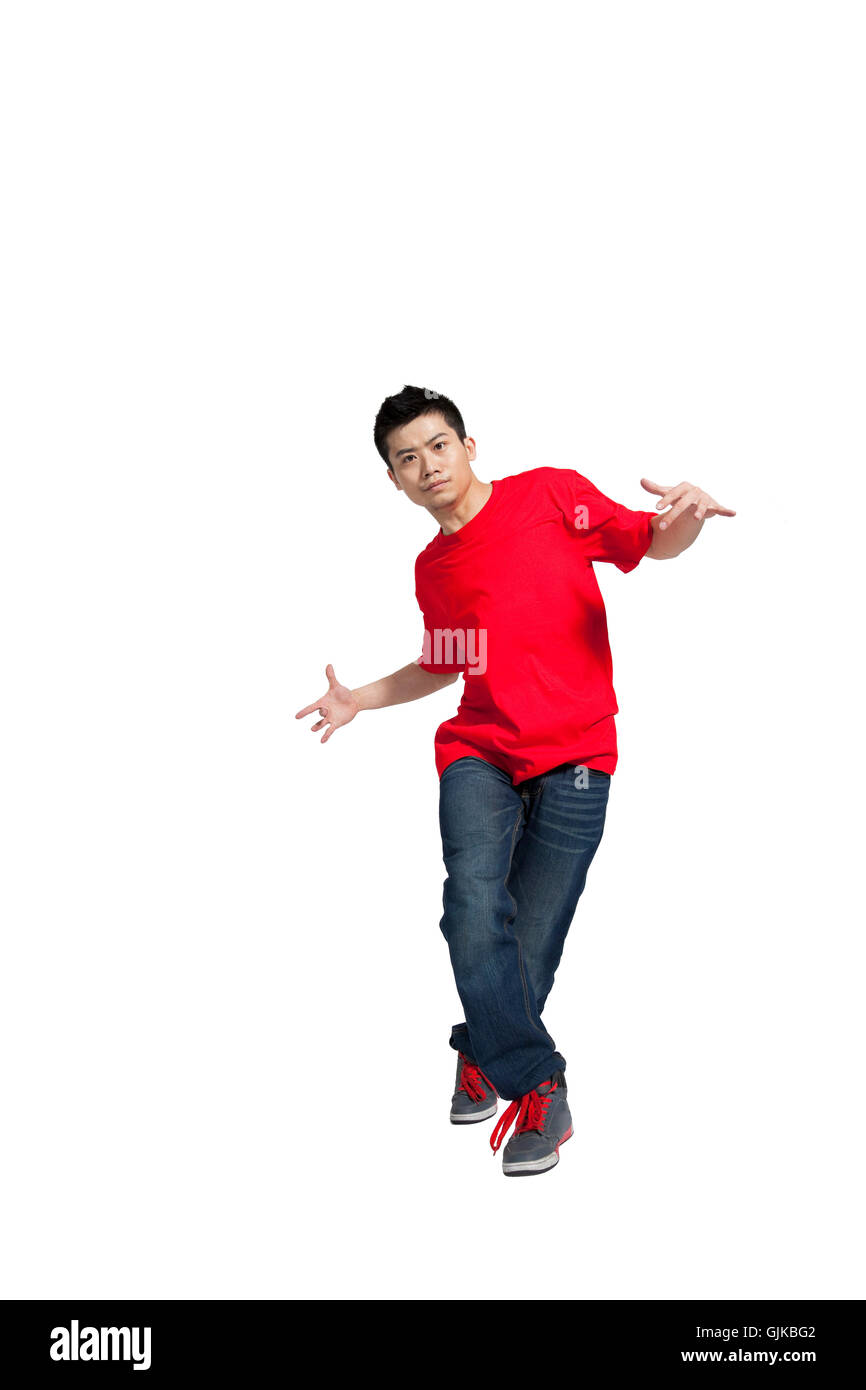 Studio shot Young man street dance Stock Photo - Alamy