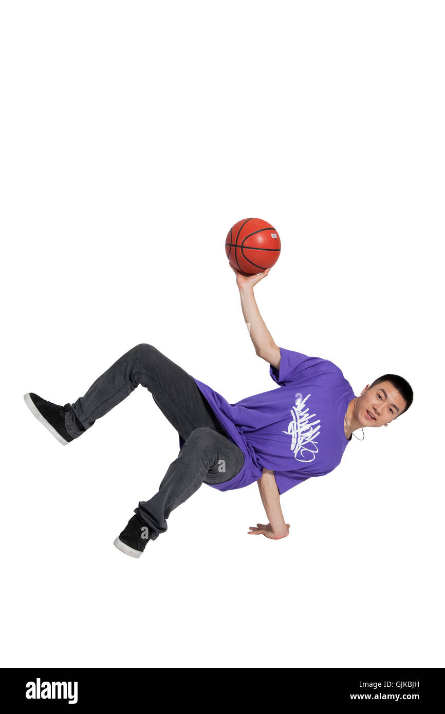 Studio shot Young man street dance Stock Photo - Alamy