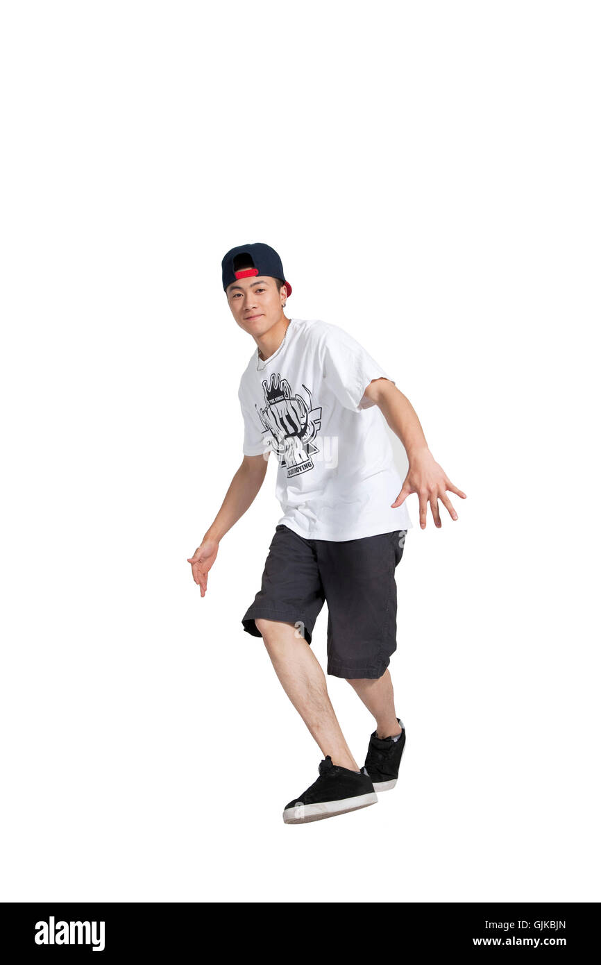 Studio shot Young man street dance Stock Photo - Alamy