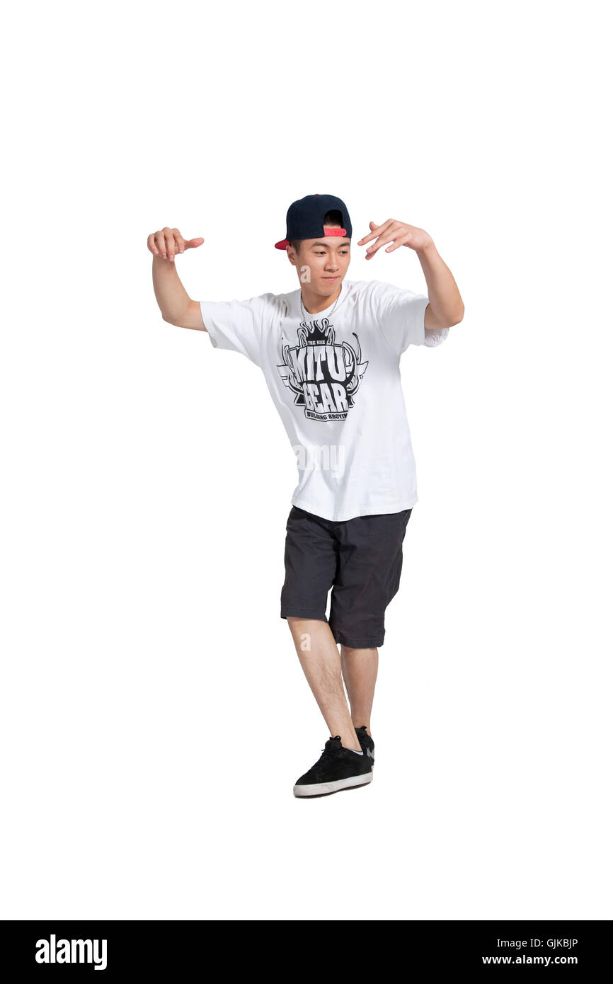 Studio shot Young man street dance Stock Photo - Alamy