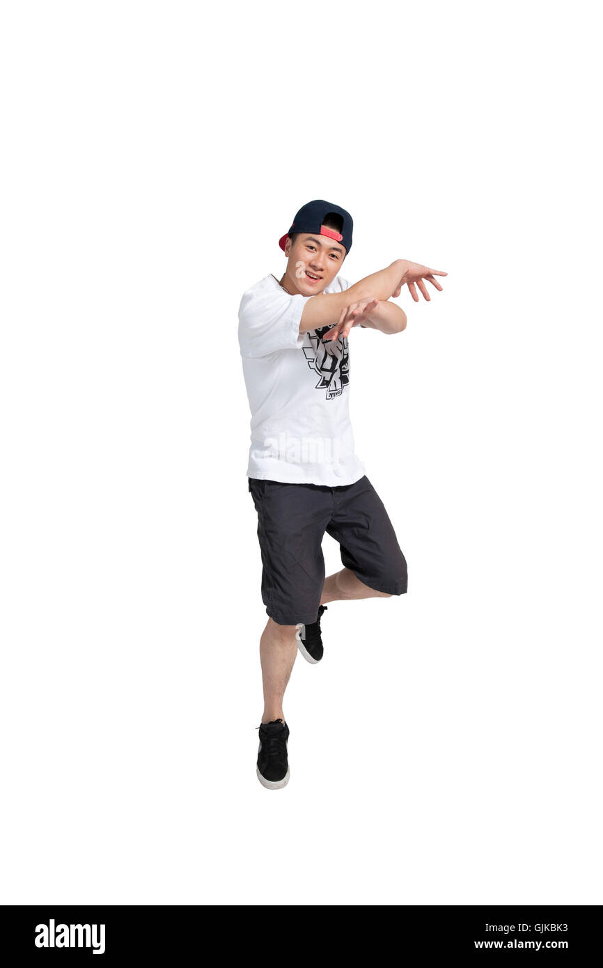 Studio shot Young man street dance Stock Photo - Alamy