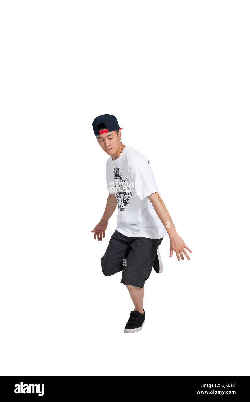 Studio shot Young man street dance Stock Photo - Alamy