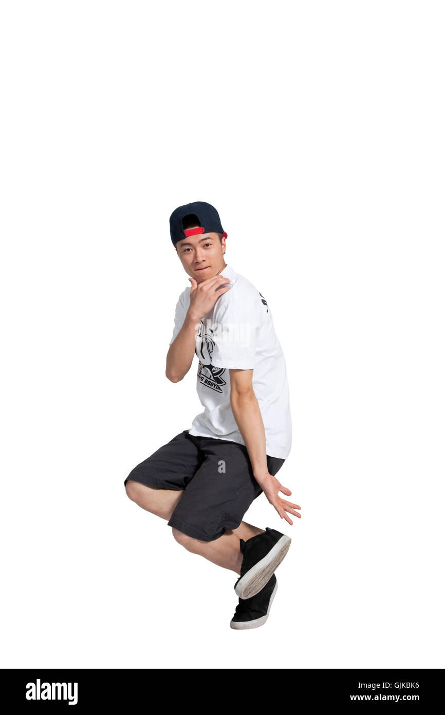 Studio shot Young man street dance Stock Photo - Alamy