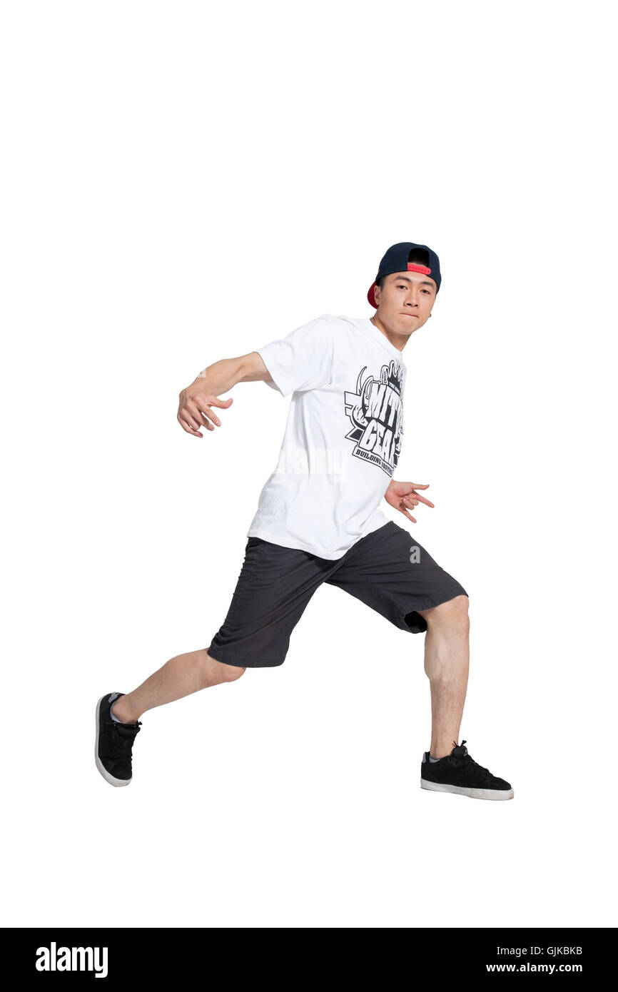 Studio shot Young man street dance Stock Photo - Alamy