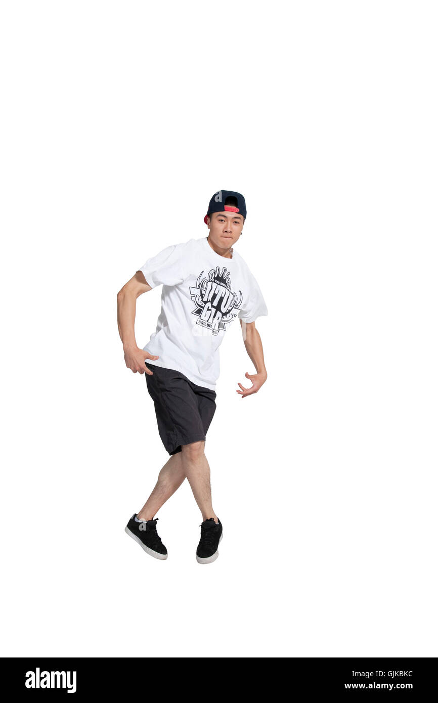 Studio shot Young man street dance Stock Photo - Alamy