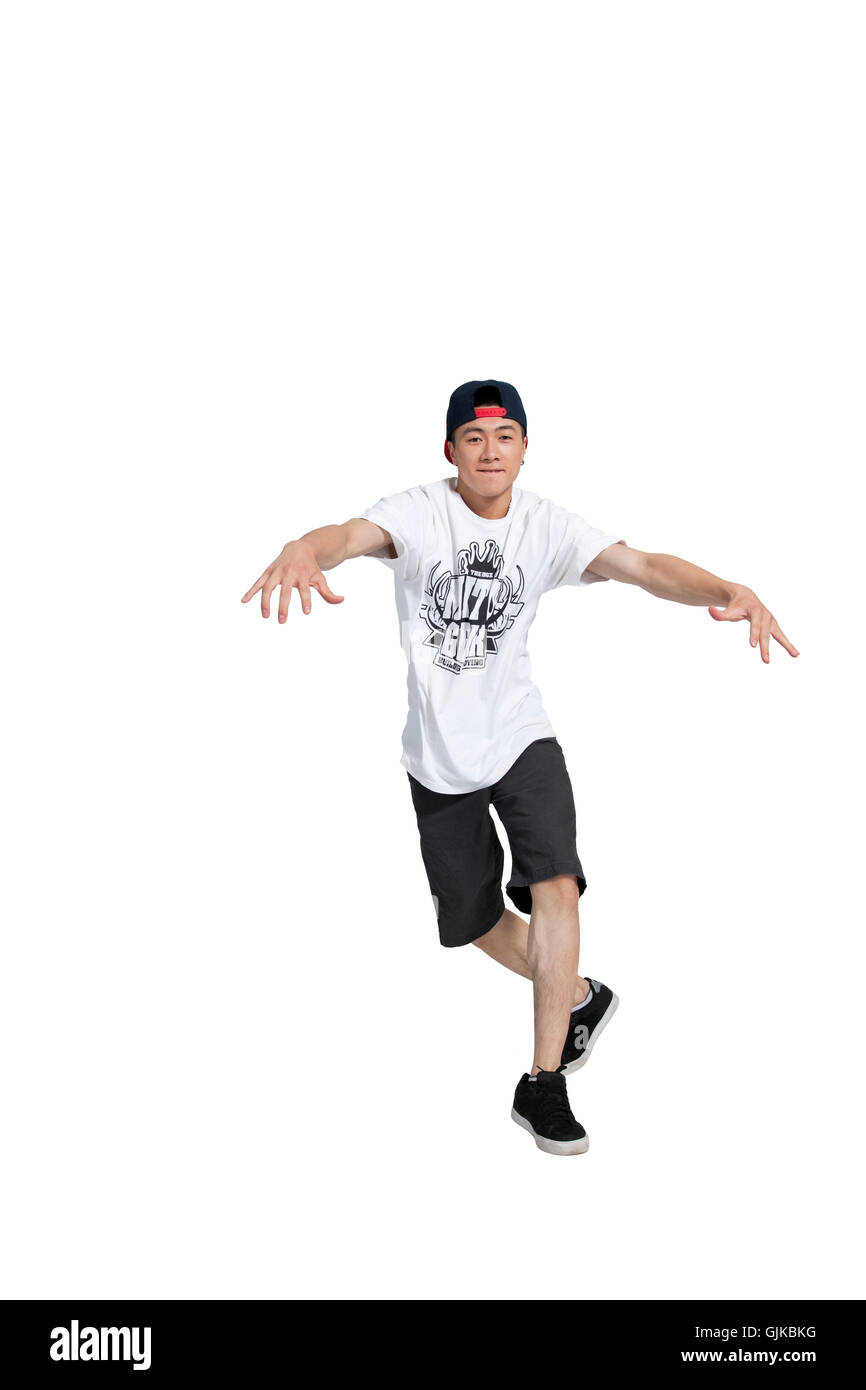 Studio shot Young man street dance Stock Photo - Alamy