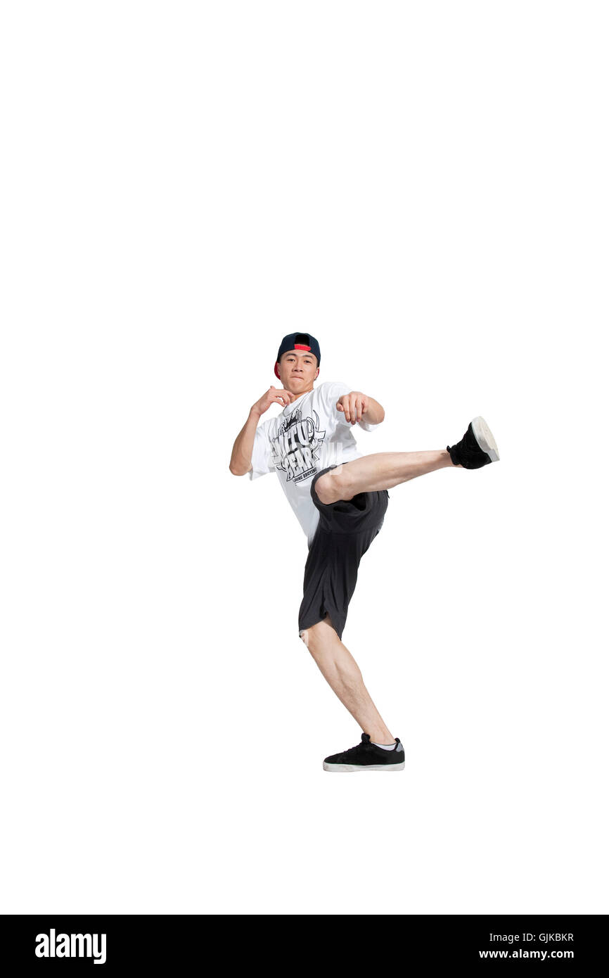 Studio shot Young man street dance Stock Photo - Alamy