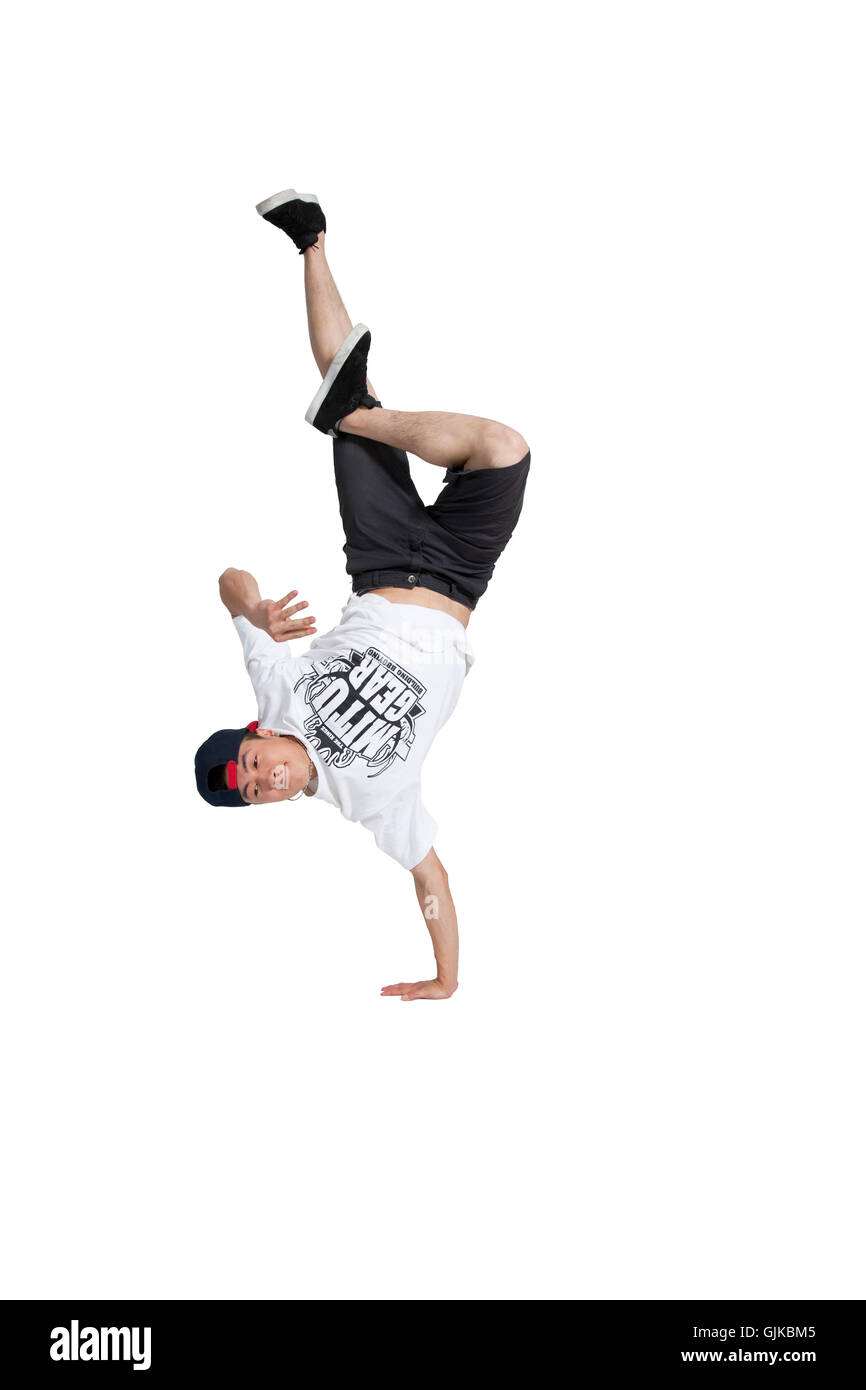 Studio shot Young man street dance Stock Photo - Alamy