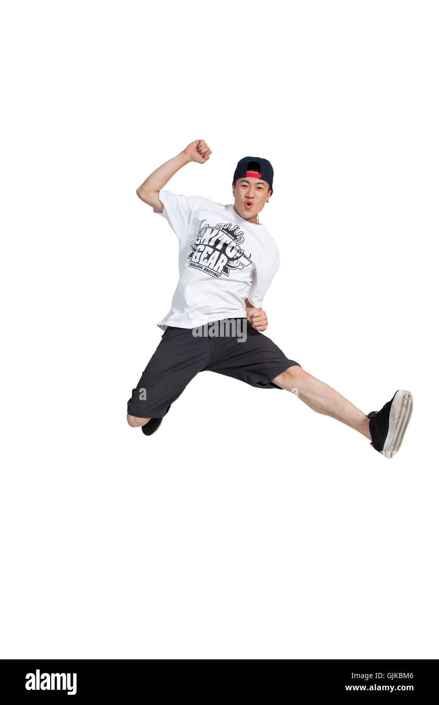 Studio shot Young man street dance Stock Photo - Alamy