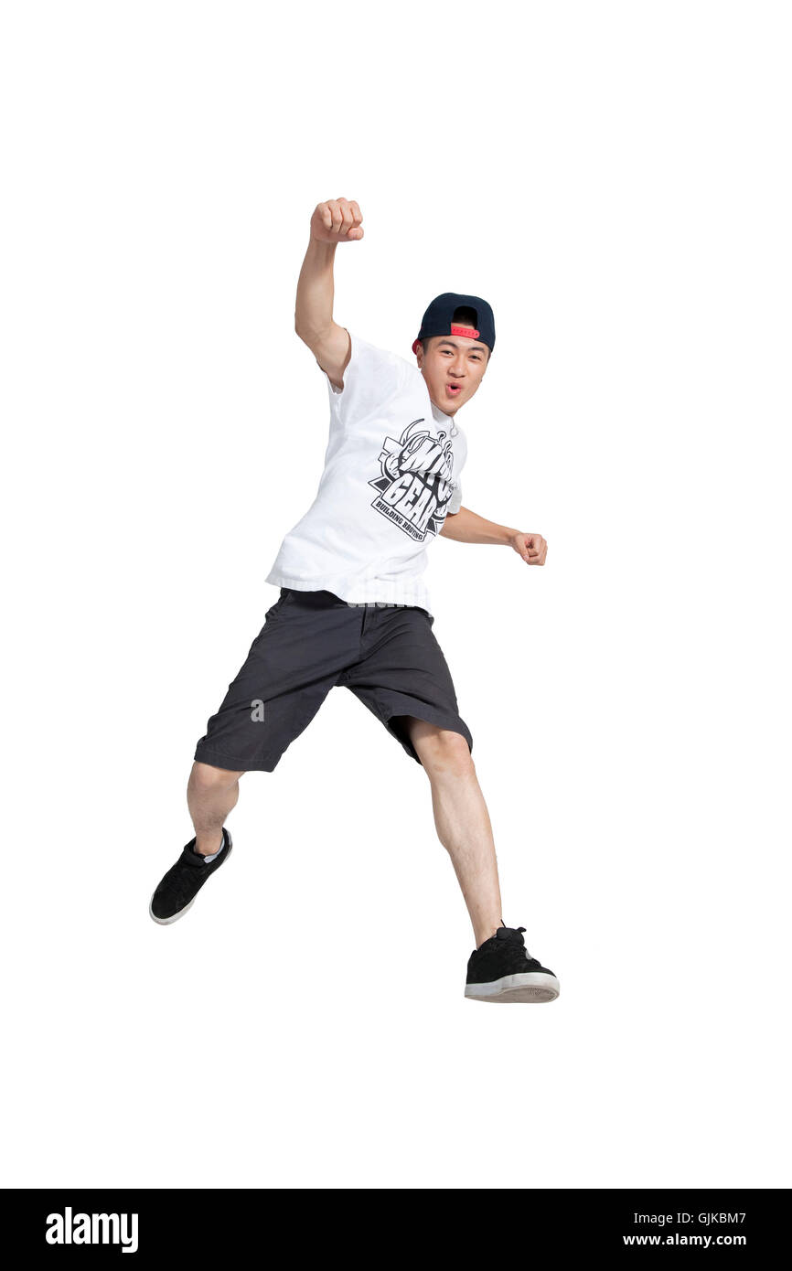 Studio shot Young man street dance Stock Photo - Alamy