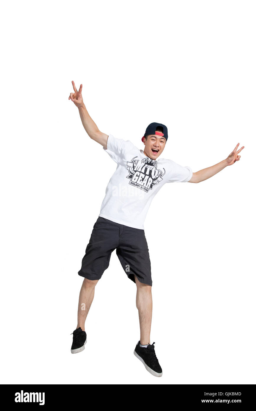 Studio shot Young man street dance Stock Photo - Alamy